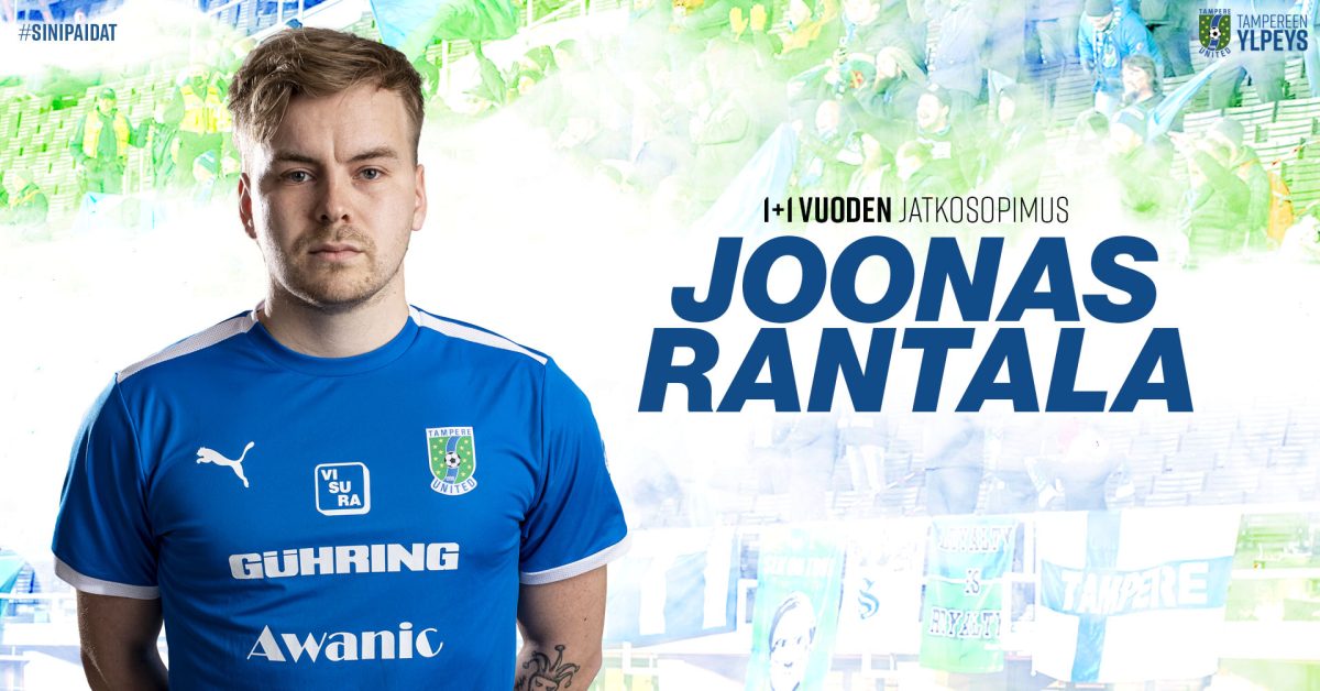 Joonas Rantalalle 1+1-vuotinen jatkosopimus - Tampere United