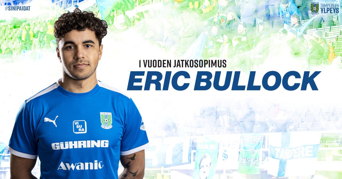 Eric Bullock jatkaa Sinipaidoissa - Tampere United
